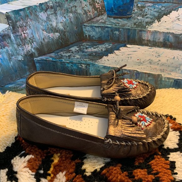 Vintage | Shoes | Vintage Comfort Case Moccasins Native Design Beaded ...